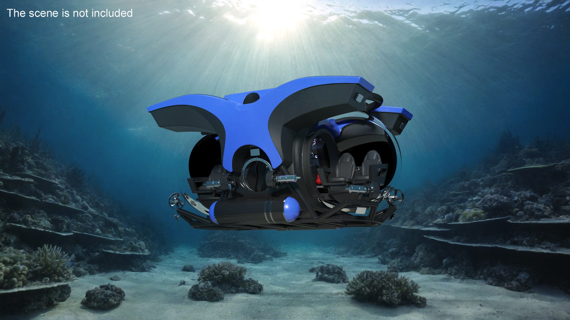 Tourist Deep Sea Submarine Blue 3D - TurboSquid 2256880