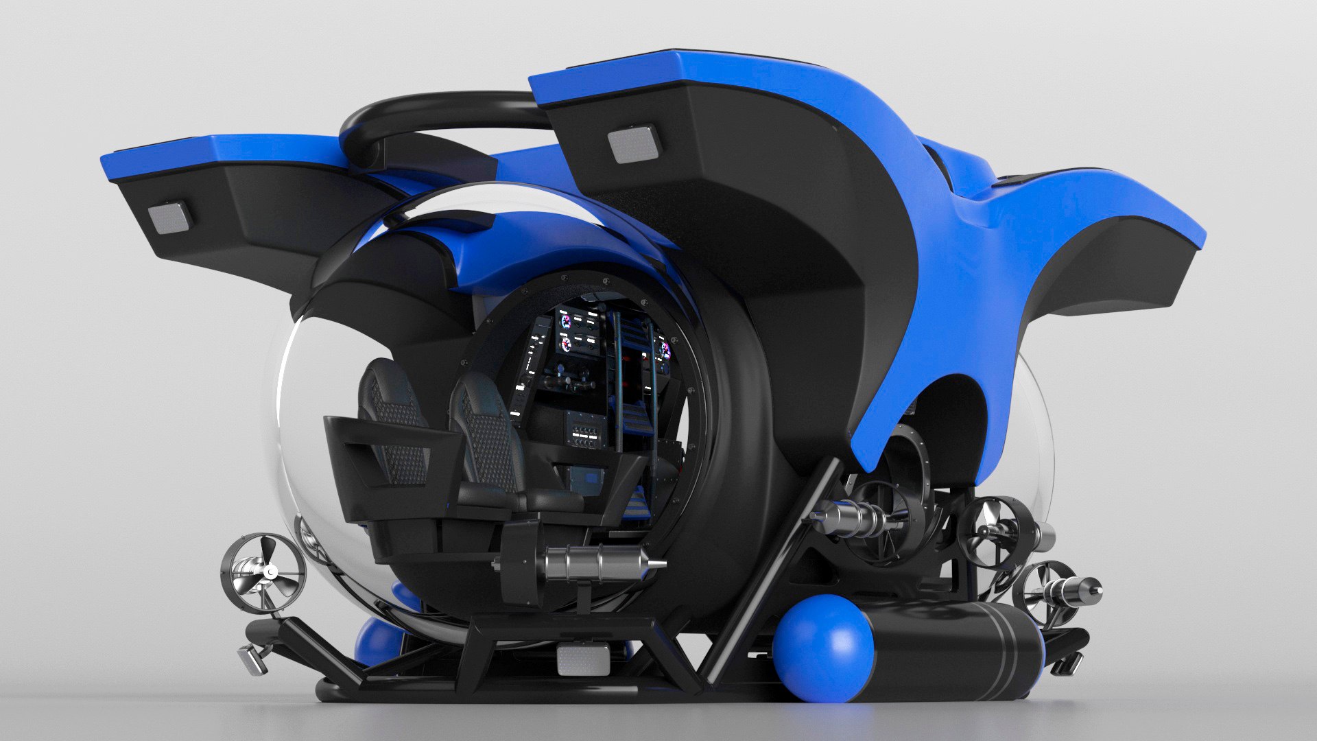Tourist Deep Sea Submarine Blue 3D - TurboSquid 2256880