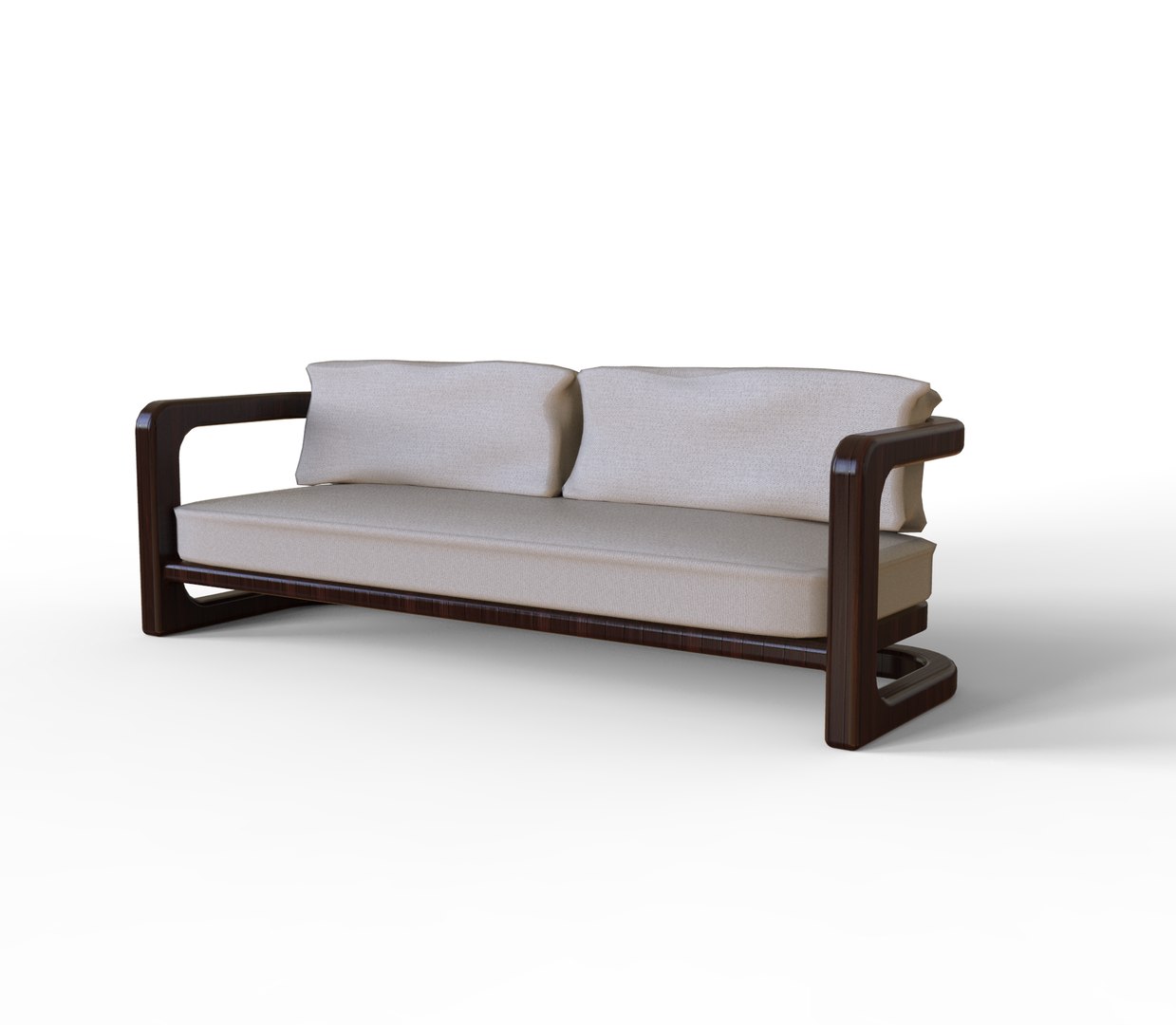 Free 3D Modern Wooden Frame Sofa With Beige Cushions Model - TurboSquid ...