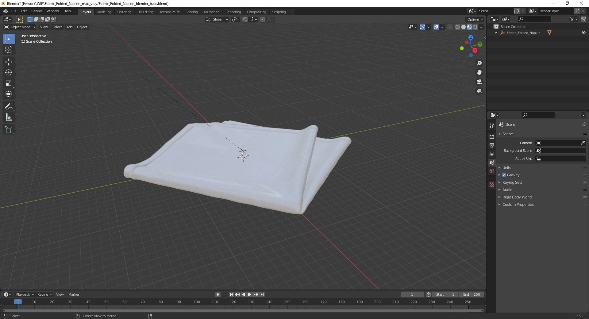 3D Fabric Folded Napkin Model - TurboSquid 2241552