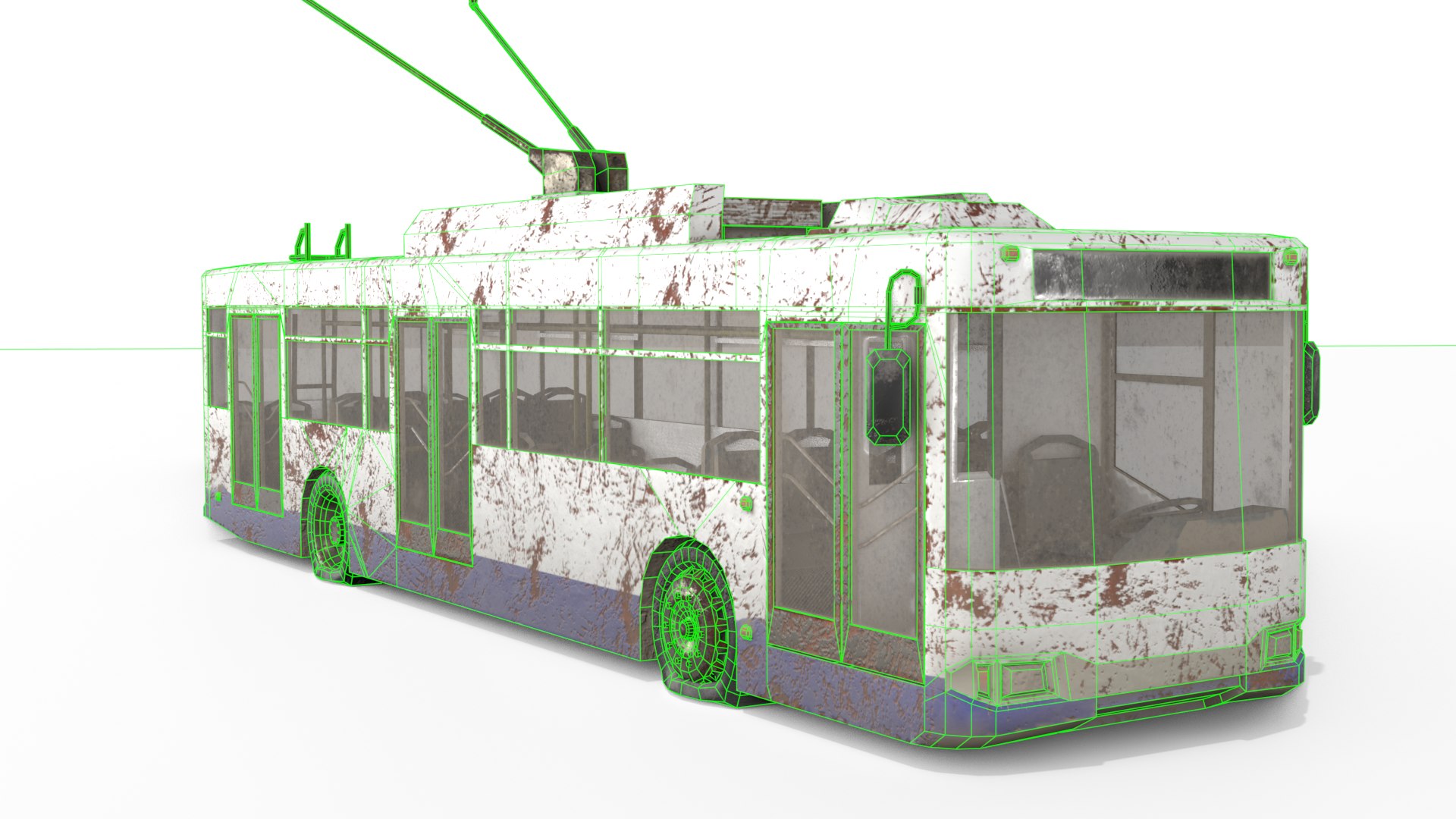 3D Old Rusty Trolleybus Model - TurboSquid 1821306