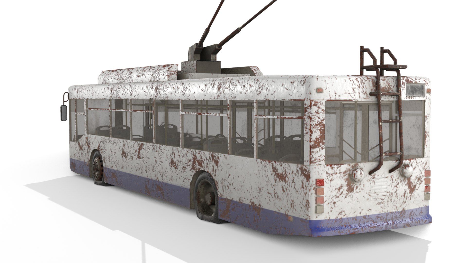 3D Old Rusty Trolleybus Model - TurboSquid 1821306