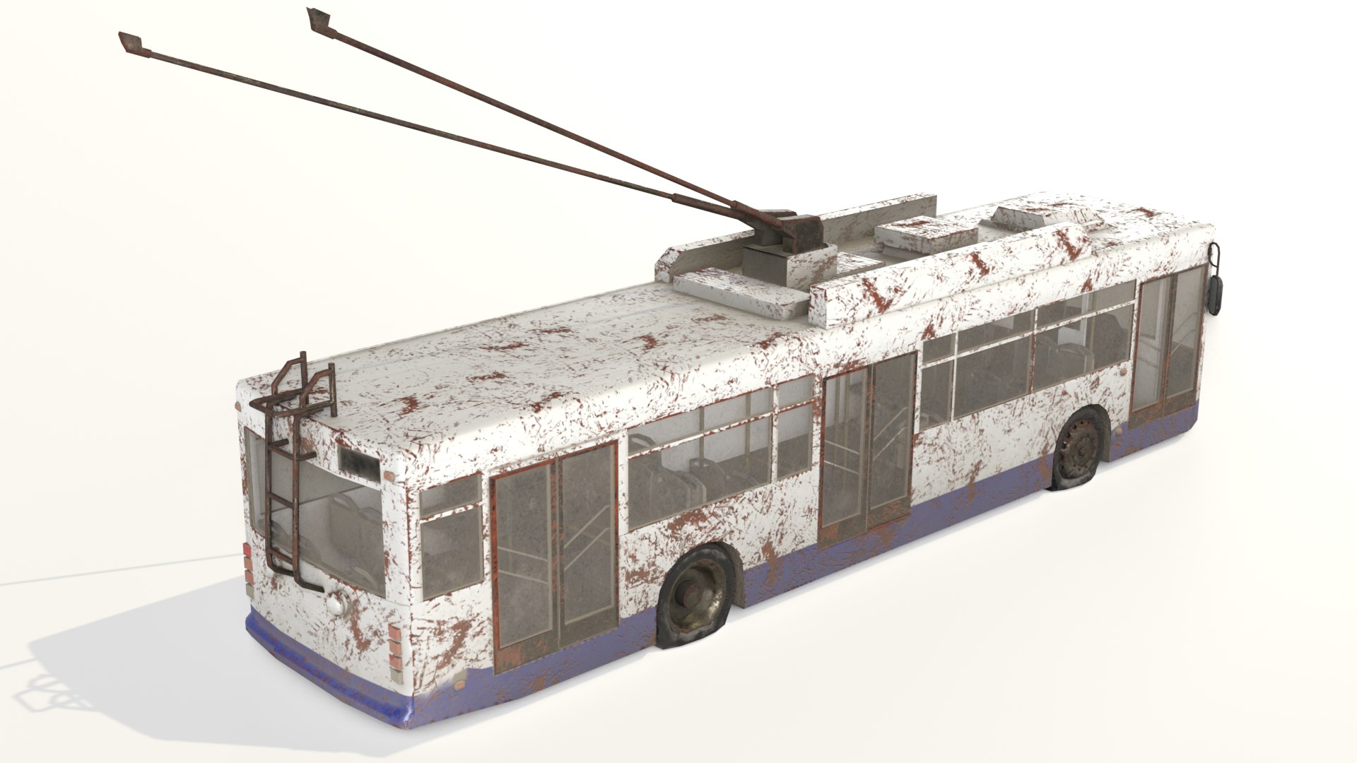 3D Old Rusty Trolleybus Model - TurboSquid 1821306