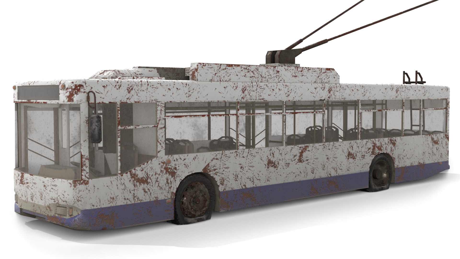 3D Old Rusty Trolleybus Model - TurboSquid 1821306