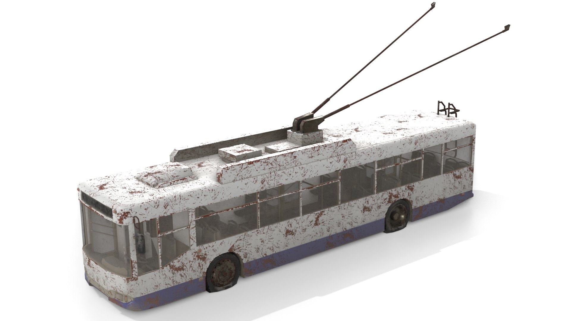3D Old Rusty Trolleybus Model - TurboSquid 1821306