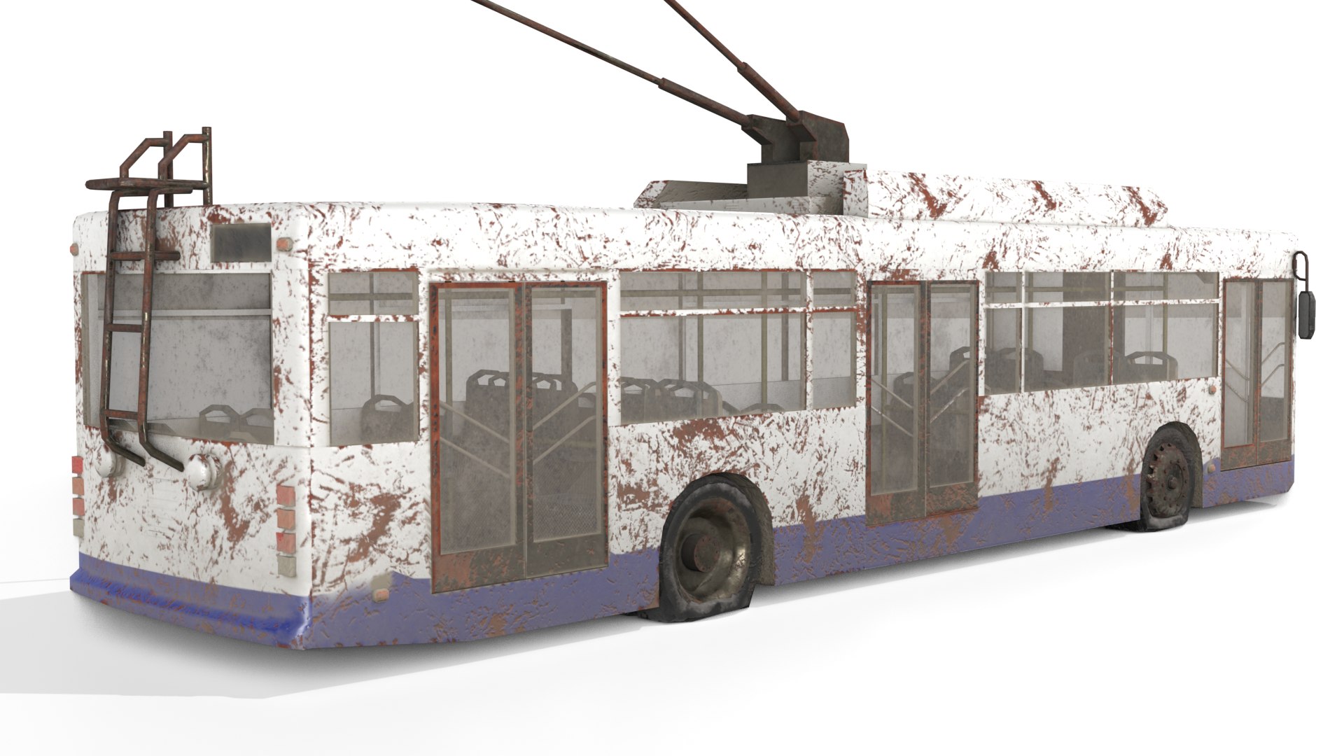 3D Old Rusty Trolleybus Model - TurboSquid 1821306