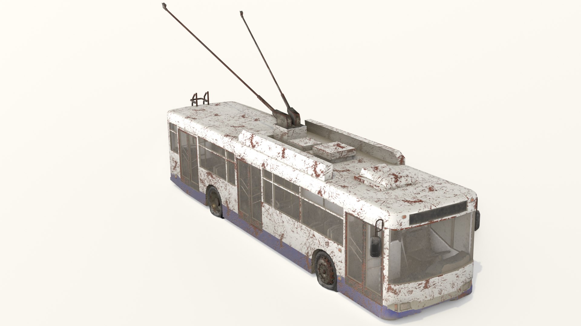3D Old Rusty Trolleybus Model - TurboSquid 1821306