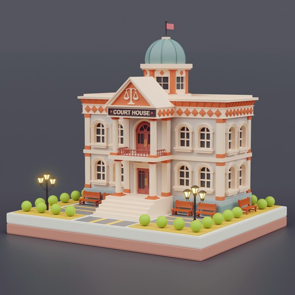 modelo 3d palacio de justicia de dibujos animados 01 - TurboSquid 2167774