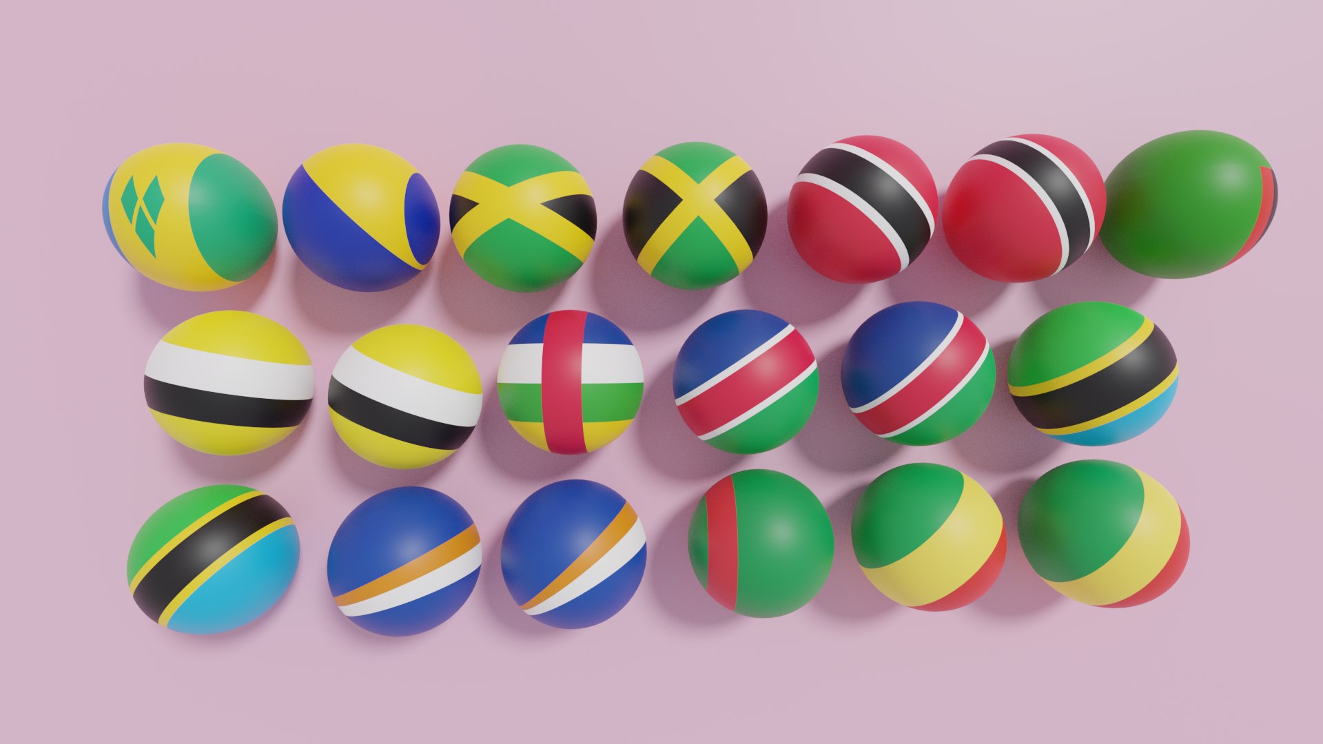 3D Flag Of Ball Collection 4 Model - TurboSquid 1883396