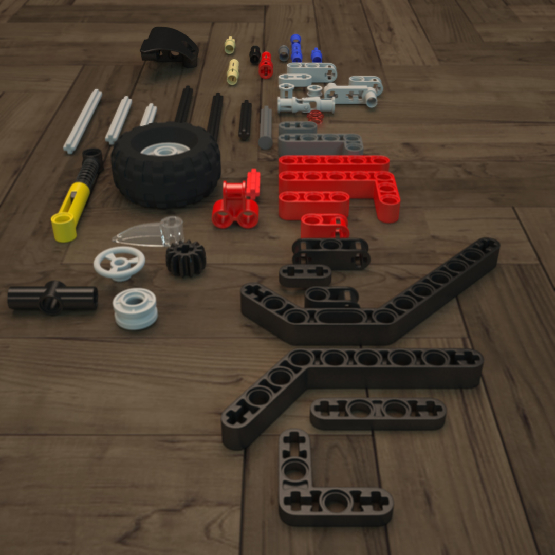 3d model lego technic pieces