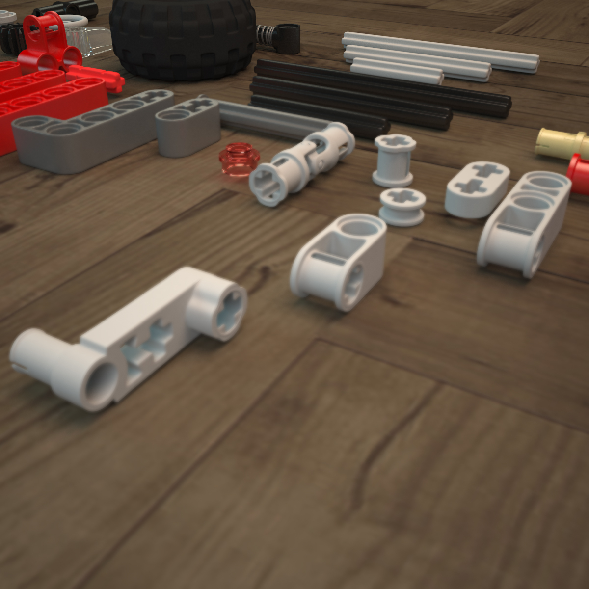 3d model lego technic pieces