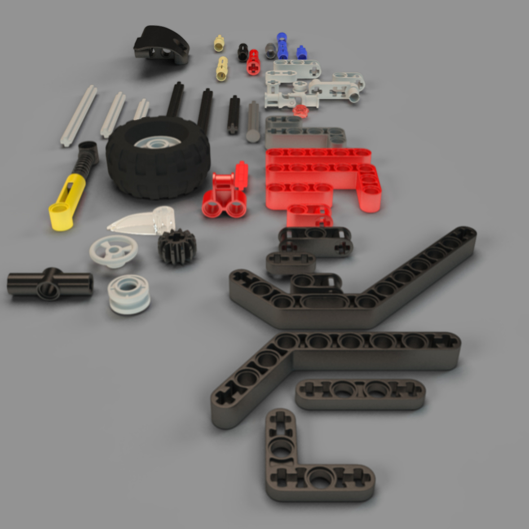 3d model lego technic pieces