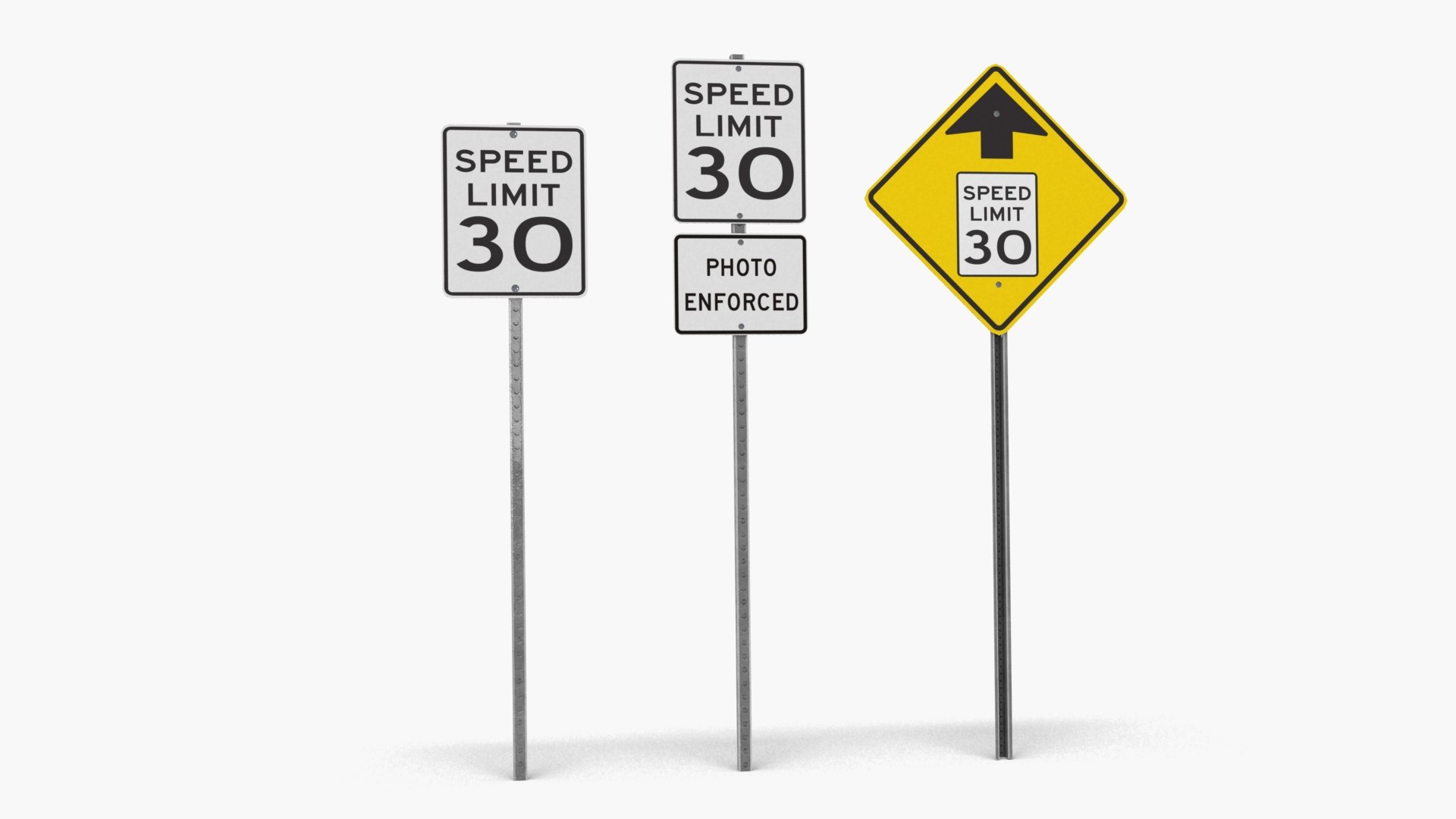 3D Sign Speed Limits - TurboSquid 2234445