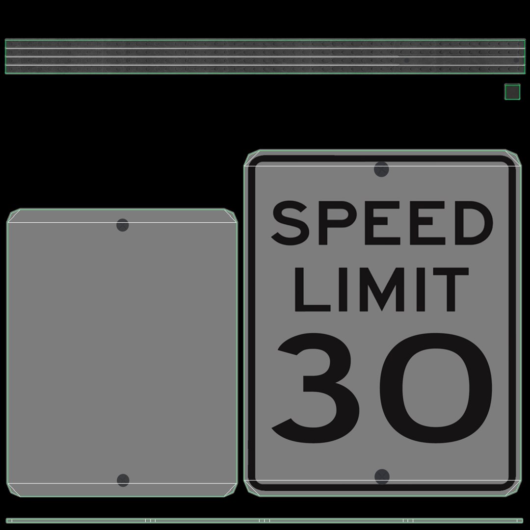 3D Sign Speed Limits - TurboSquid 2234445