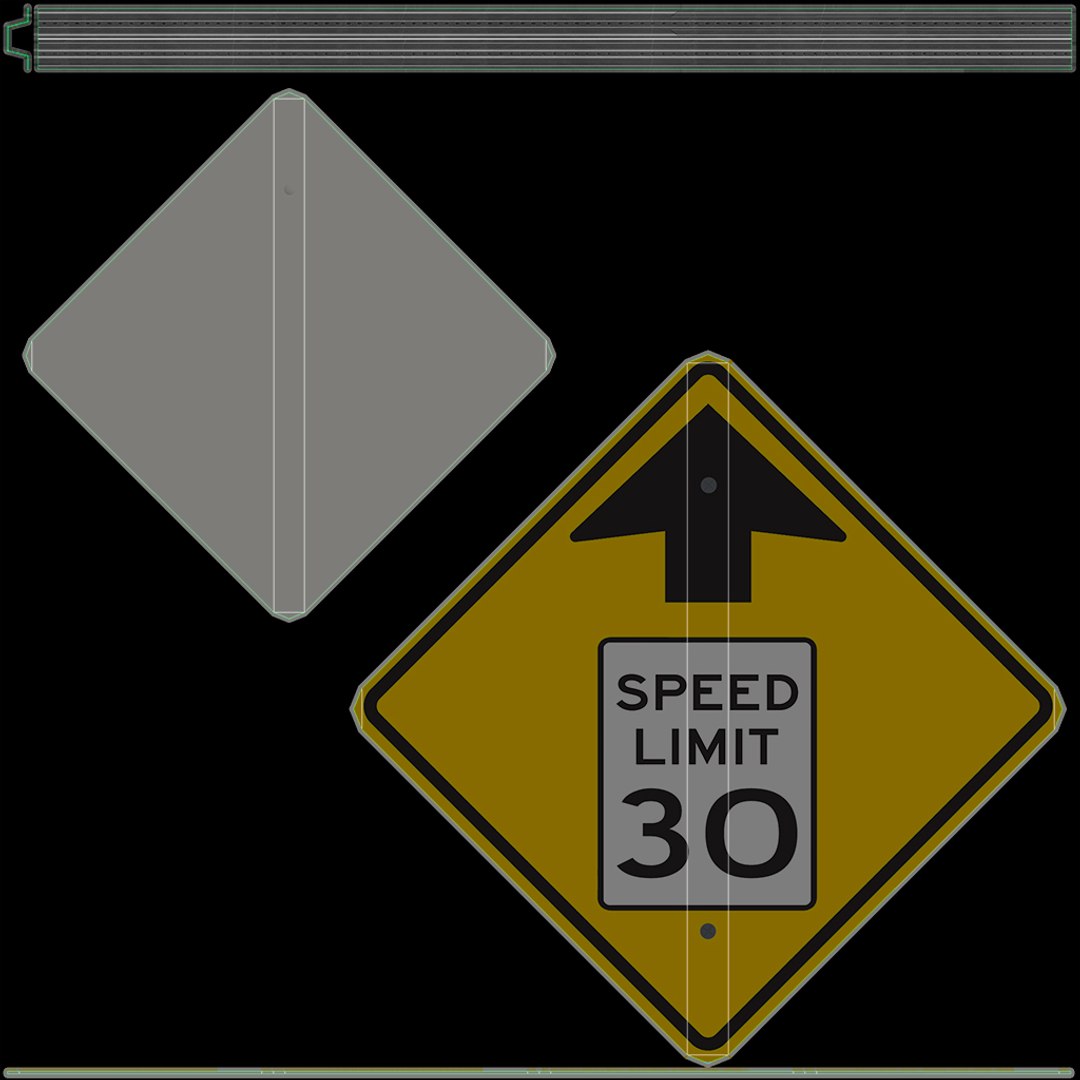 3D Sign Speed Limits - TurboSquid 2234445