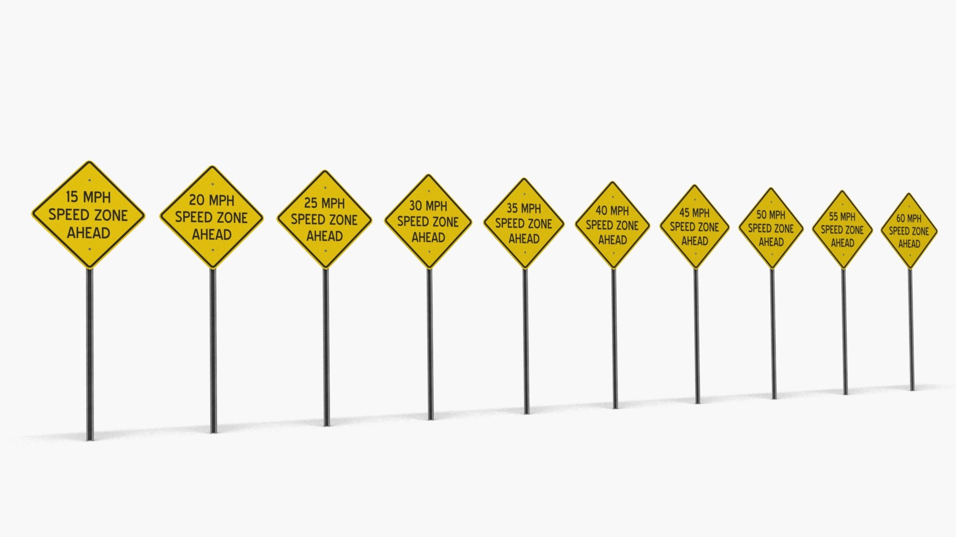 3D Sign Speed Limits - TurboSquid 2234445