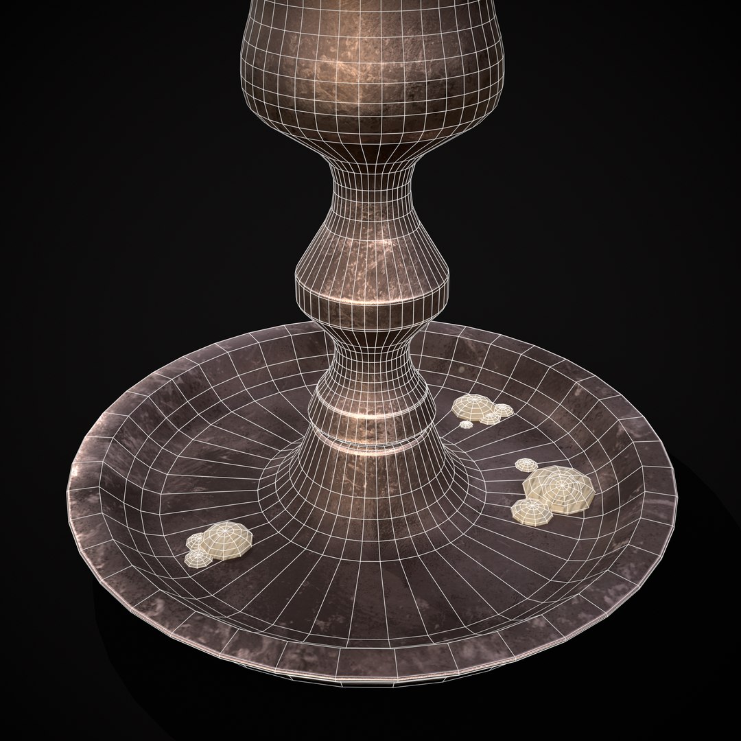 3D Brass Taper Melted Candle model - TurboSquid 2097319