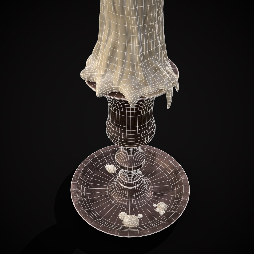 3D Brass Taper Melted Candle model - TurboSquid 2097319