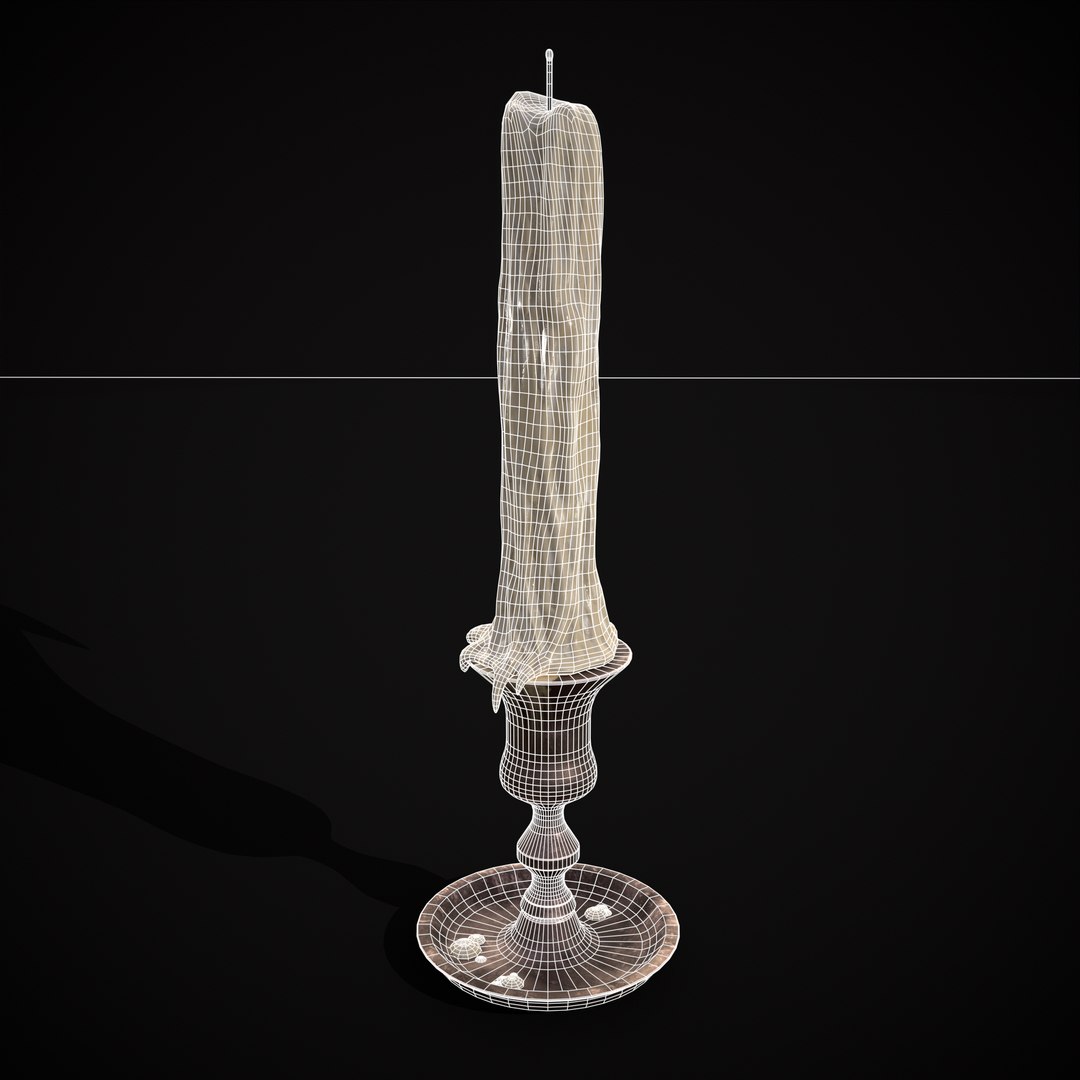 3D Brass Taper Melted Candle model - TurboSquid 2097319