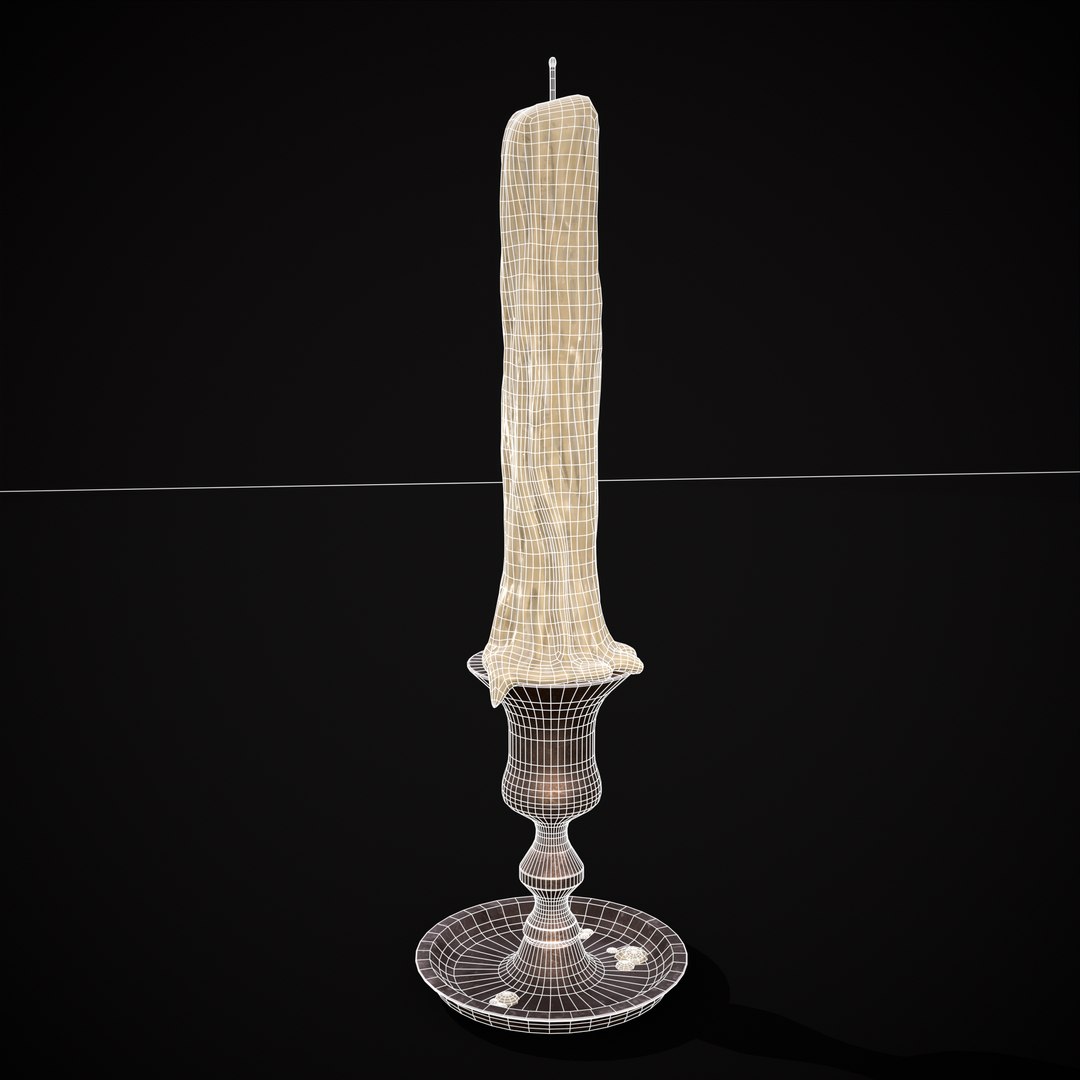 3D Brass Taper Melted Candle model - TurboSquid 2097319