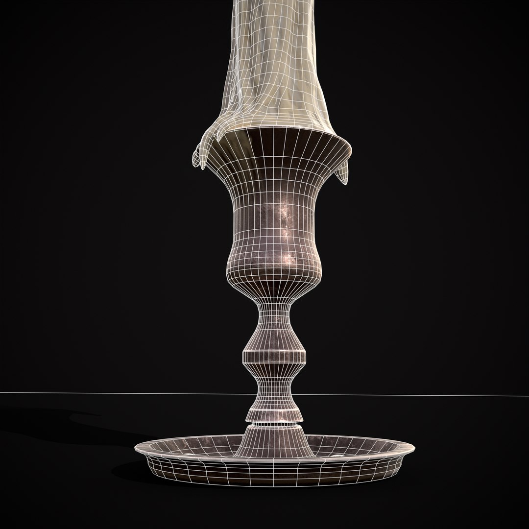 3D Brass Taper Melted Candle model - TurboSquid 2097319