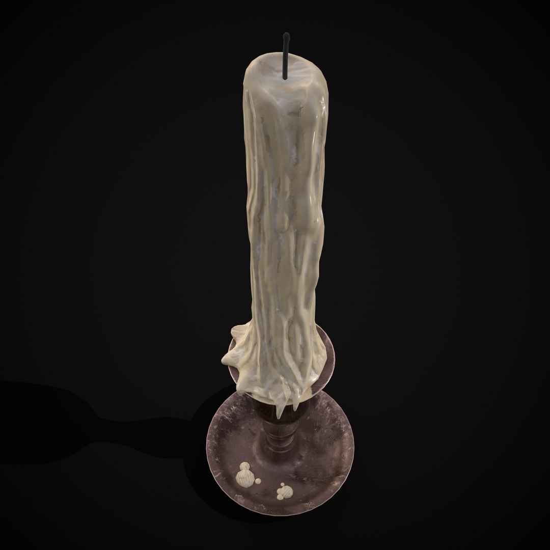 3D Brass Taper Melted Candle model - TurboSquid 2097319