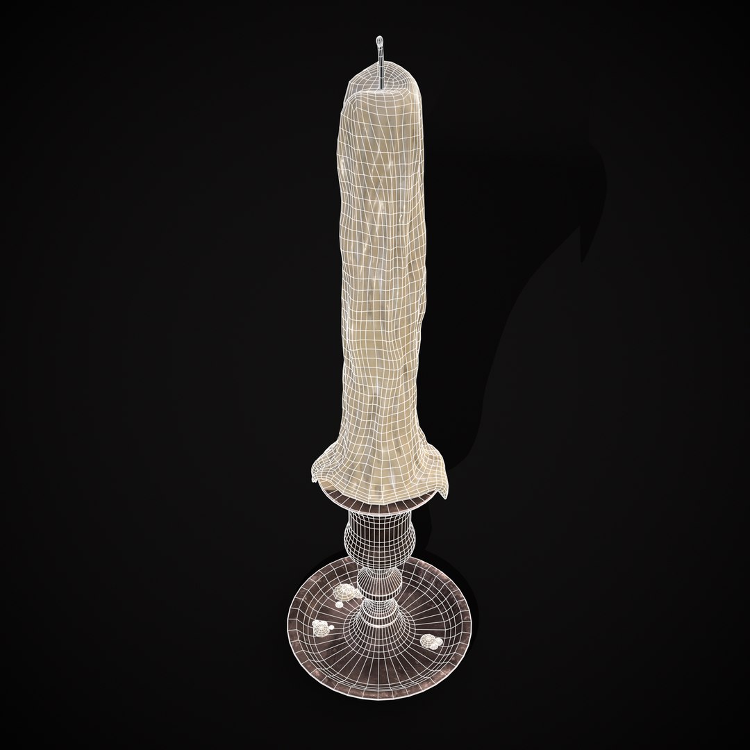 3D Brass Taper Melted Candle model - TurboSquid 2097319