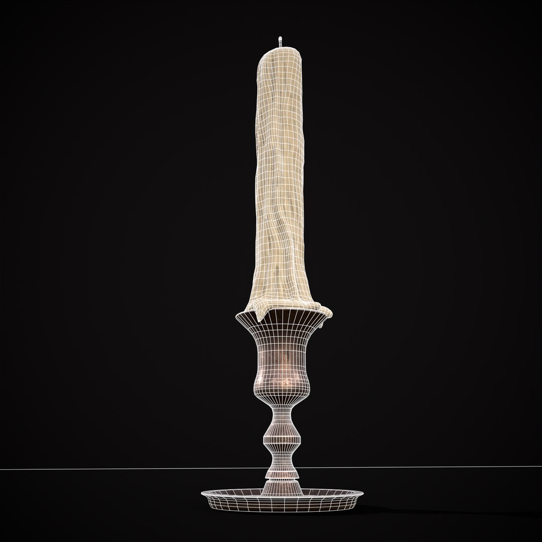 3D Brass Taper Melted Candle model - TurboSquid 2097319