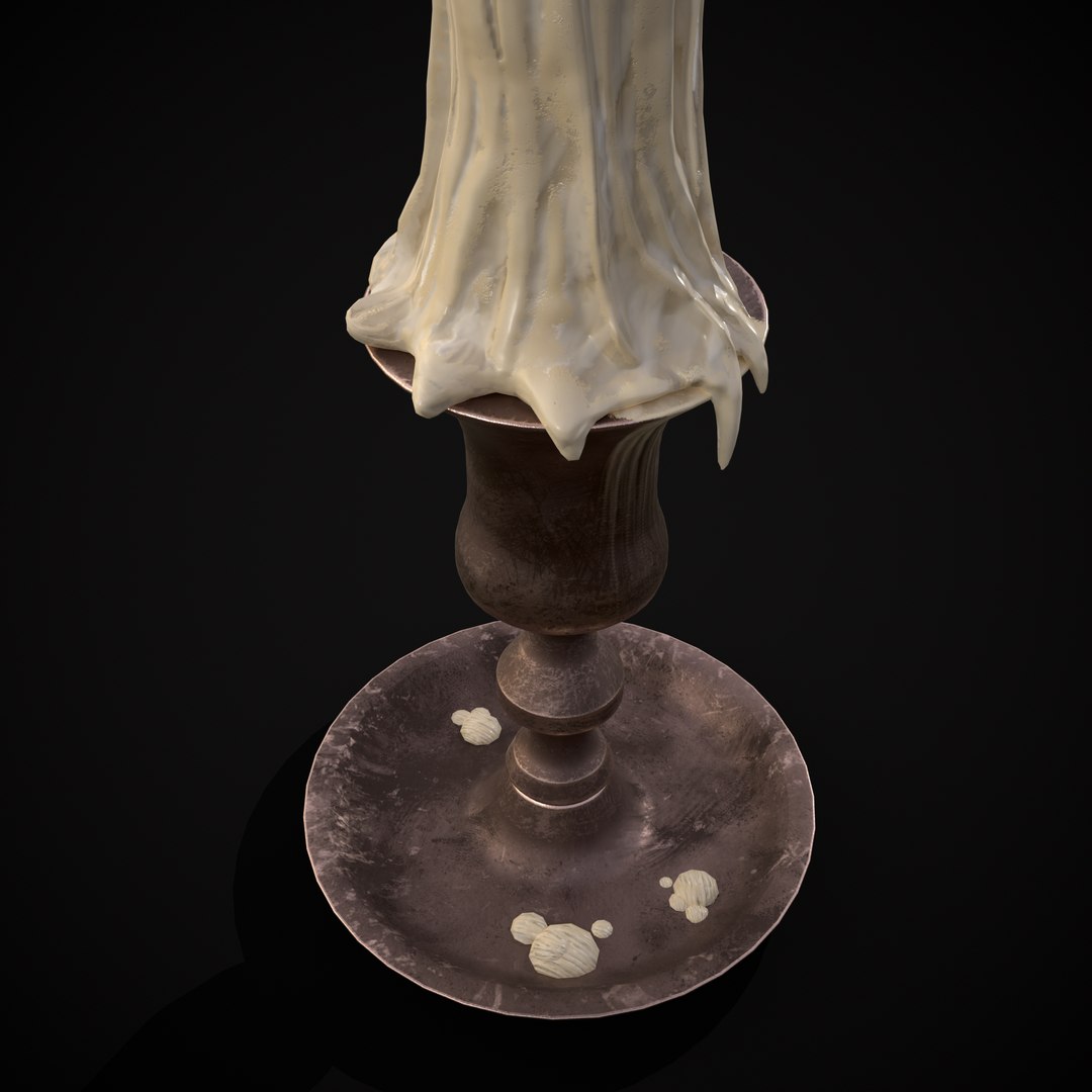 3D Brass Taper Melted Candle model - TurboSquid 2097319