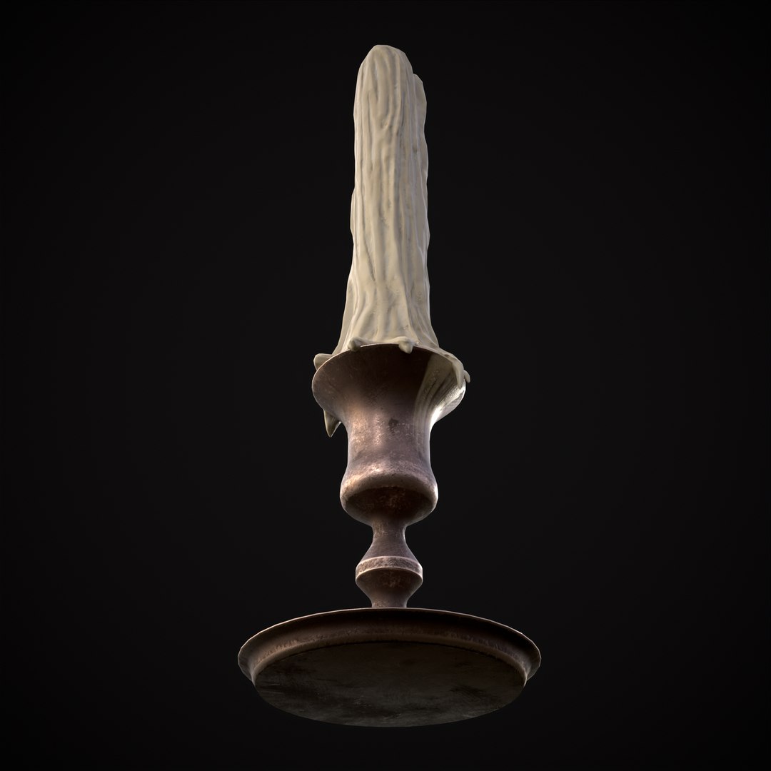 3D Brass Taper Melted Candle model - TurboSquid 2097319
