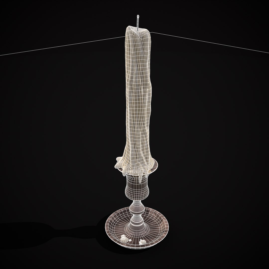 3D Brass Taper Melted Candle model - TurboSquid 2097319