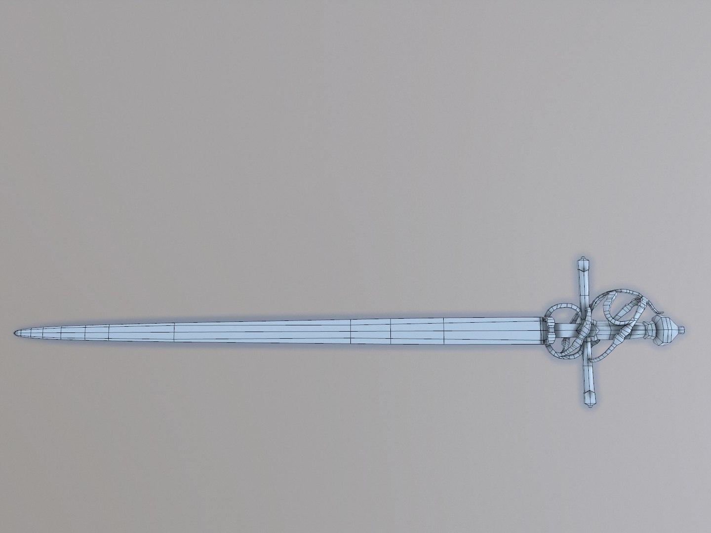 3d Model Realistic Venetian Sword