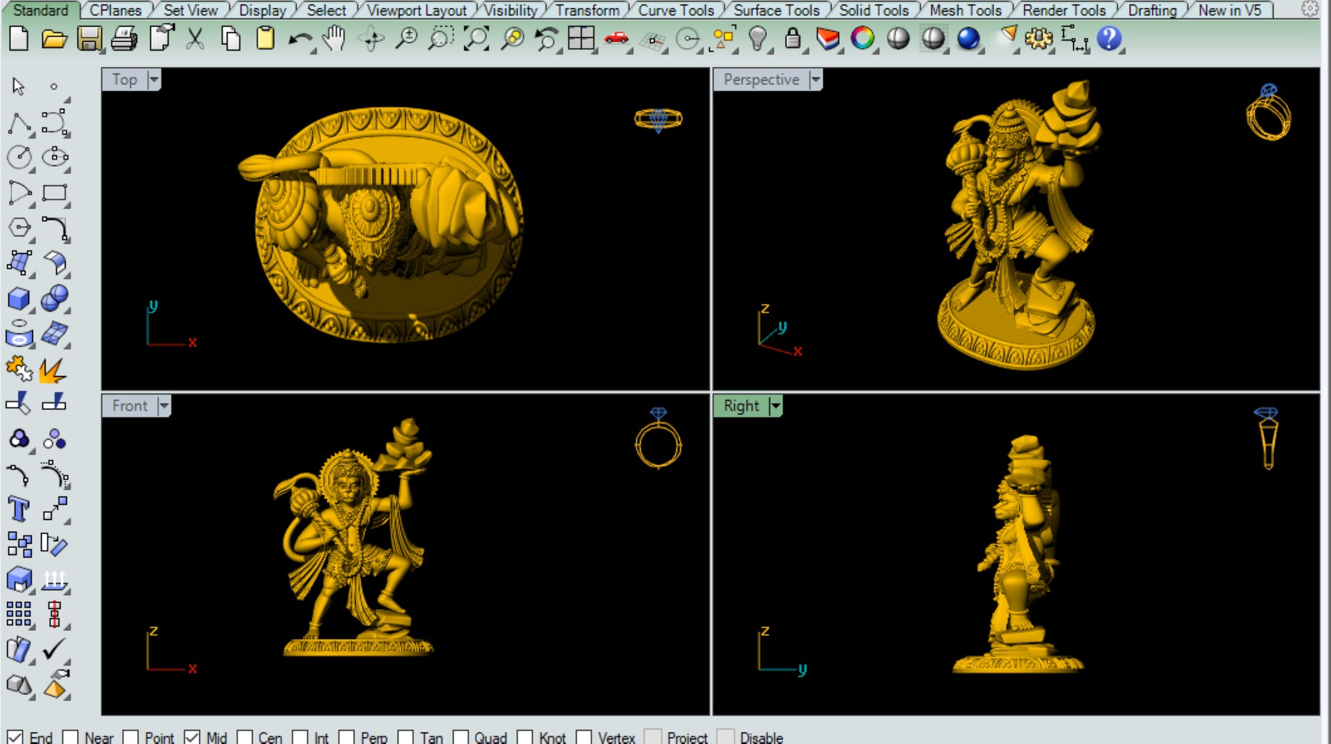 Bajrangbali Murti Pendant - 0019 - 3dm Model - TurboSquid 2285629