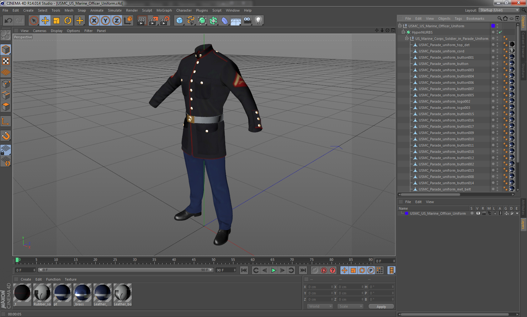 modelo 3d USMC US Marine Officer Uniform - TurboSquid 1179548