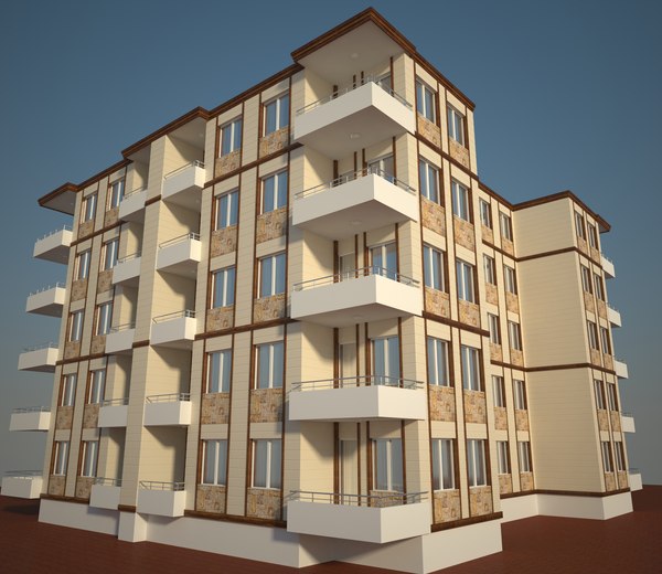 3d model building simply apartment