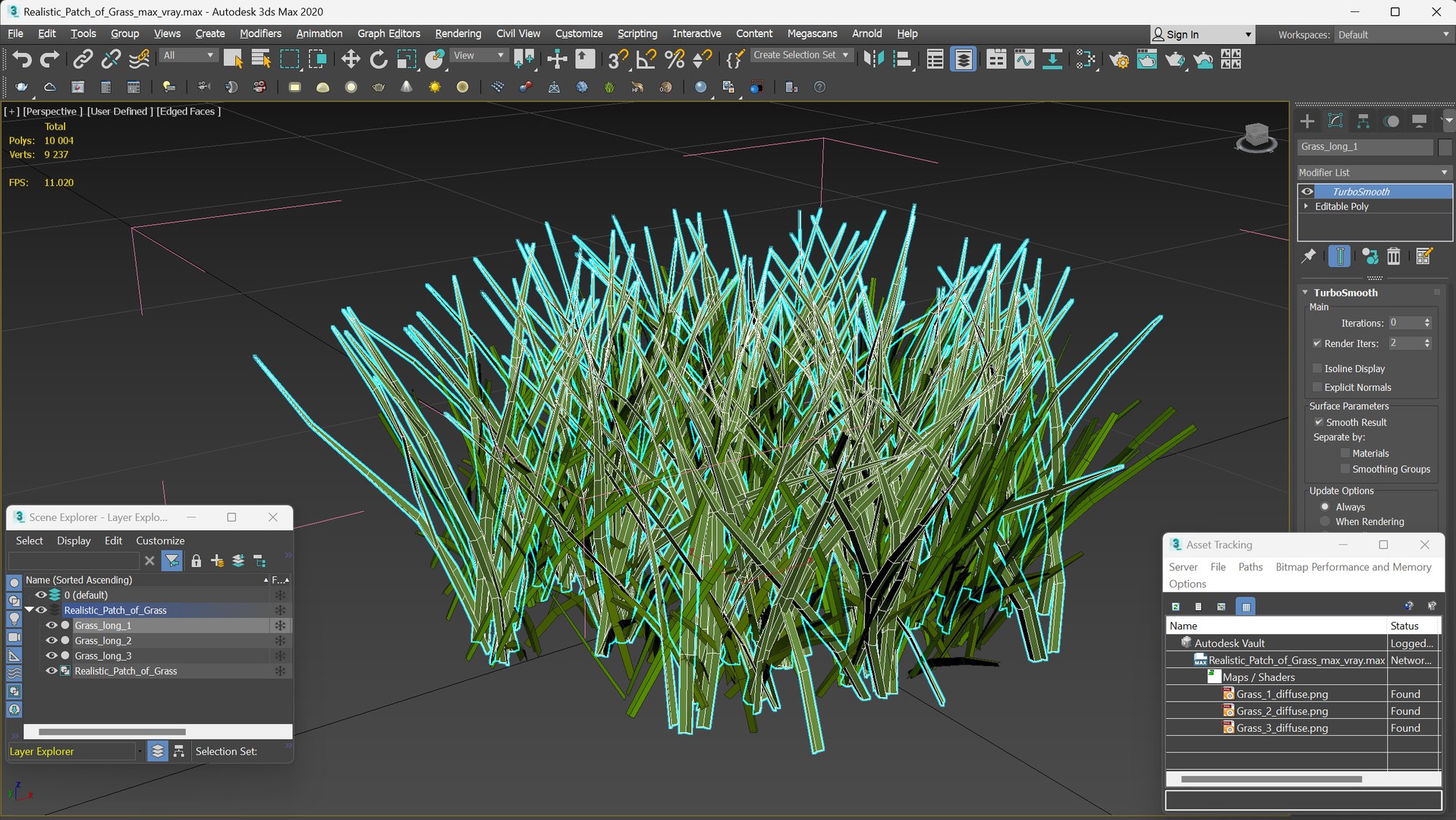 3D Realistic Patch Of Grass - TurboSquid 2320540