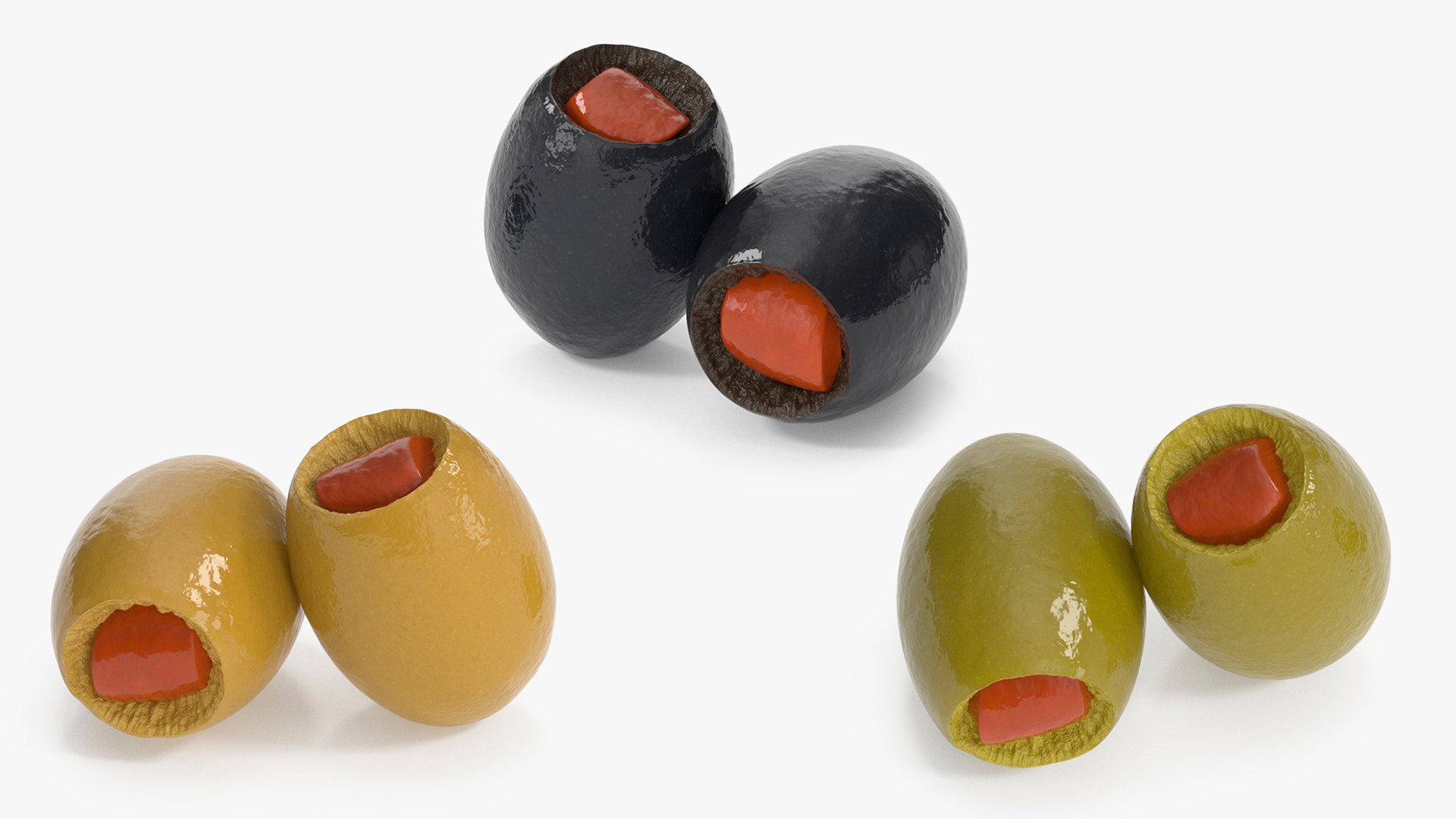 3D Stuffed Olives Collection Model - TurboSquid 2416564