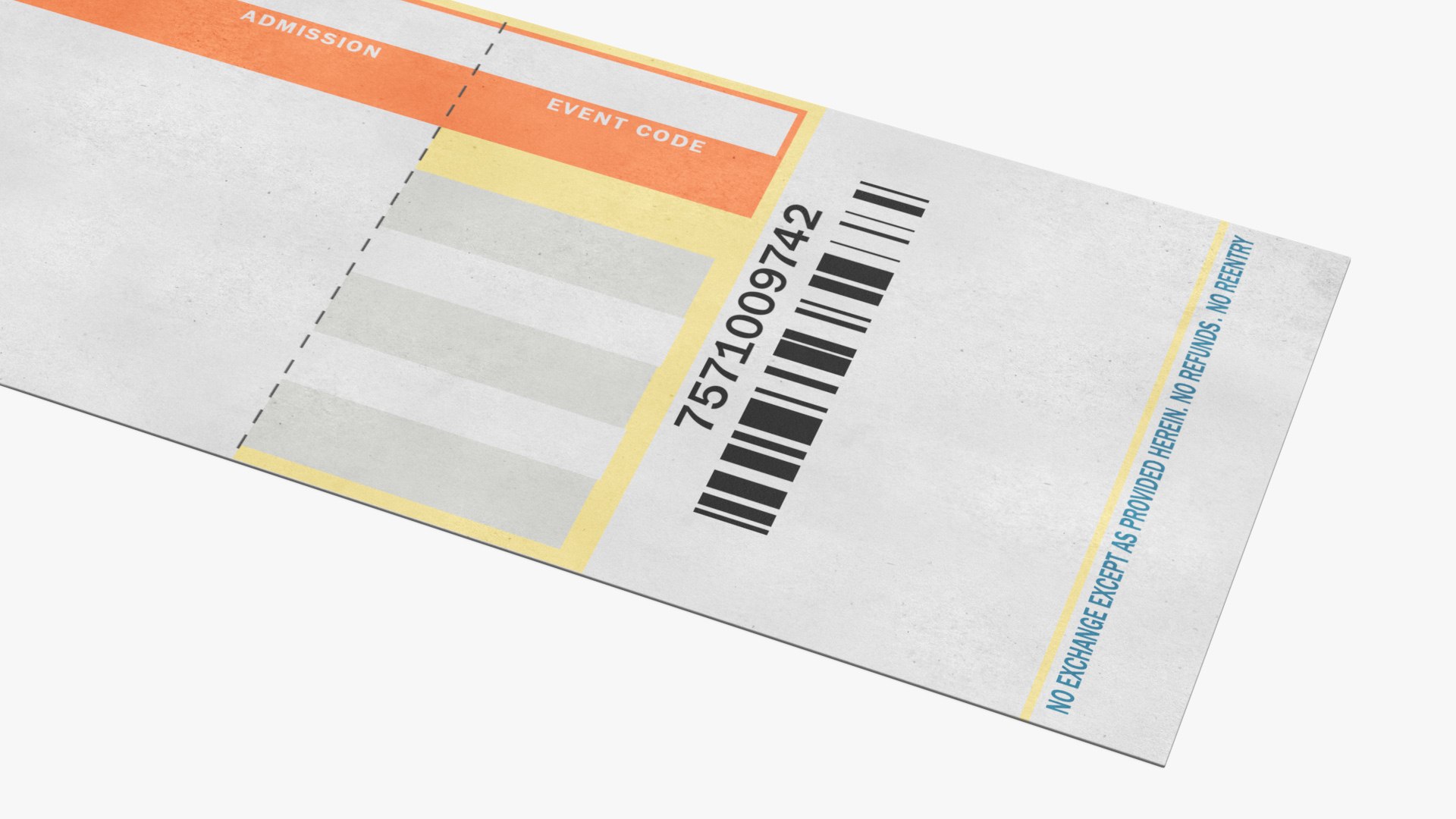 3D Model Event Admission Blank Ticket - TurboSquid 2222827