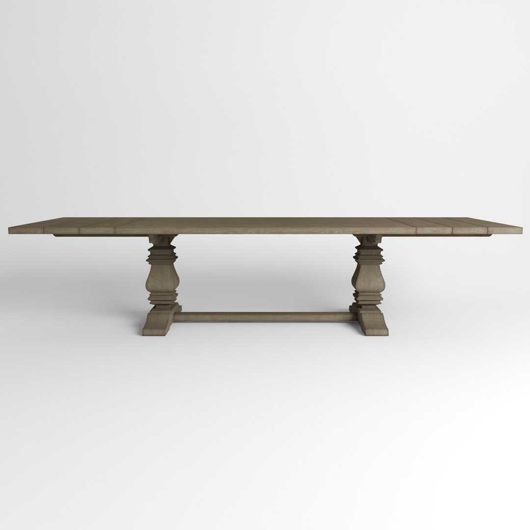 3d Model Salvaged Trestle Wood Tables