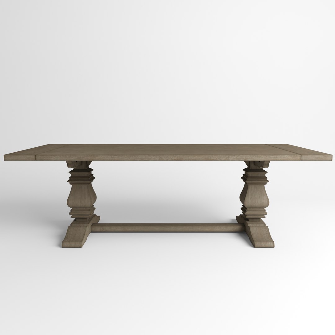 3d Model Salvaged Trestle Wood Tables