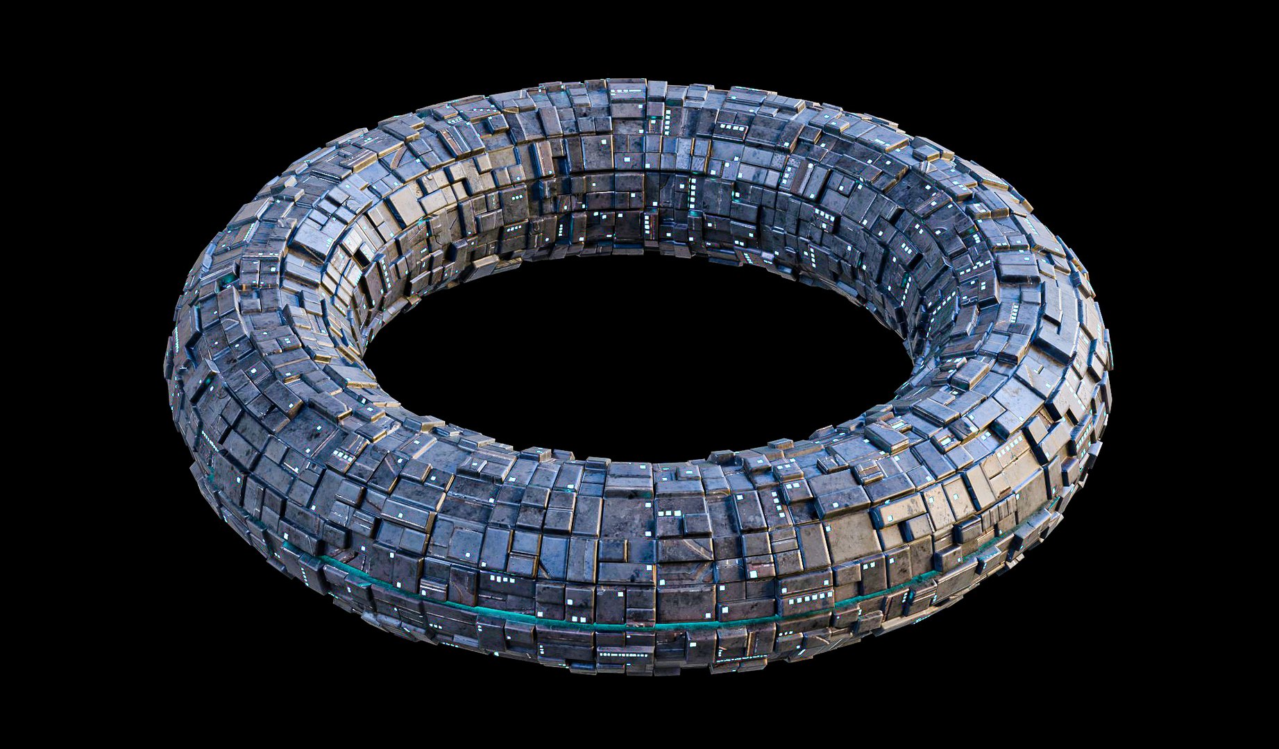 3D Torus Spaceship Sci Fi Mothership Model - TurboSquid 2061594