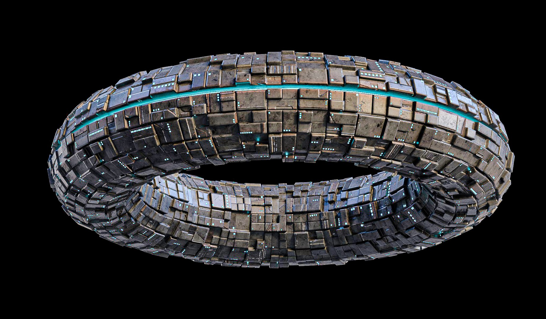 3D Torus Spaceship Sci Fi Mothership Model - TurboSquid 2061594