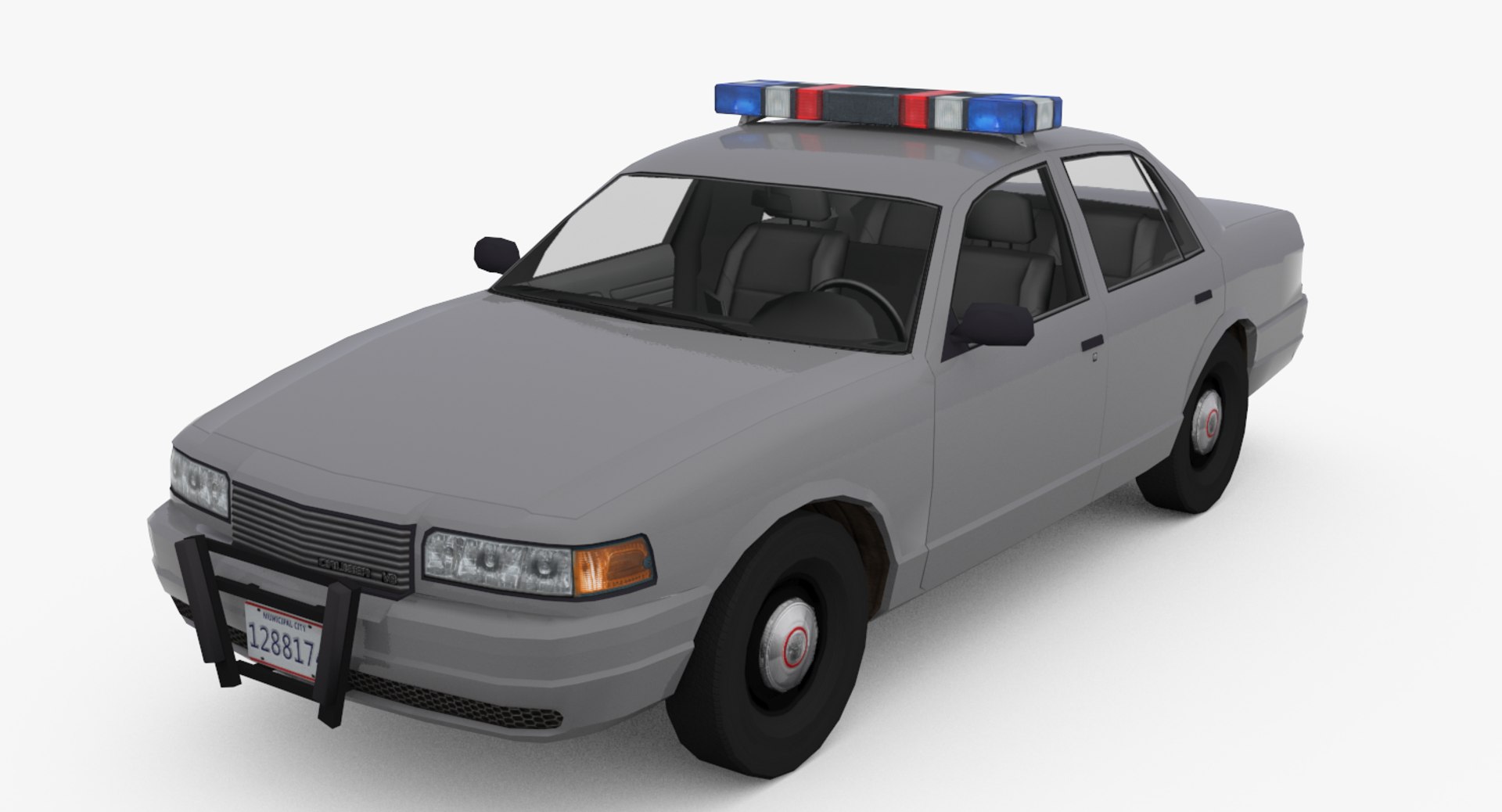 Police Sedan 3d Model