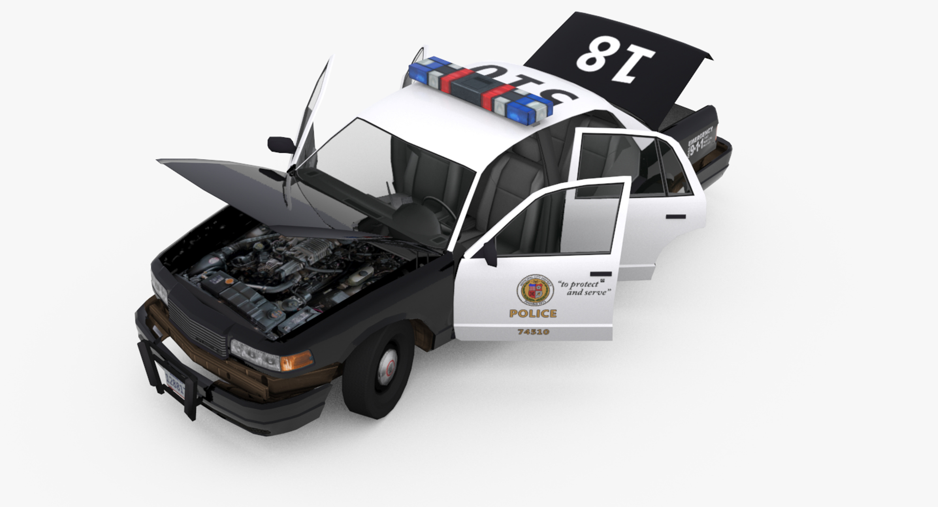 police sedan 3d model