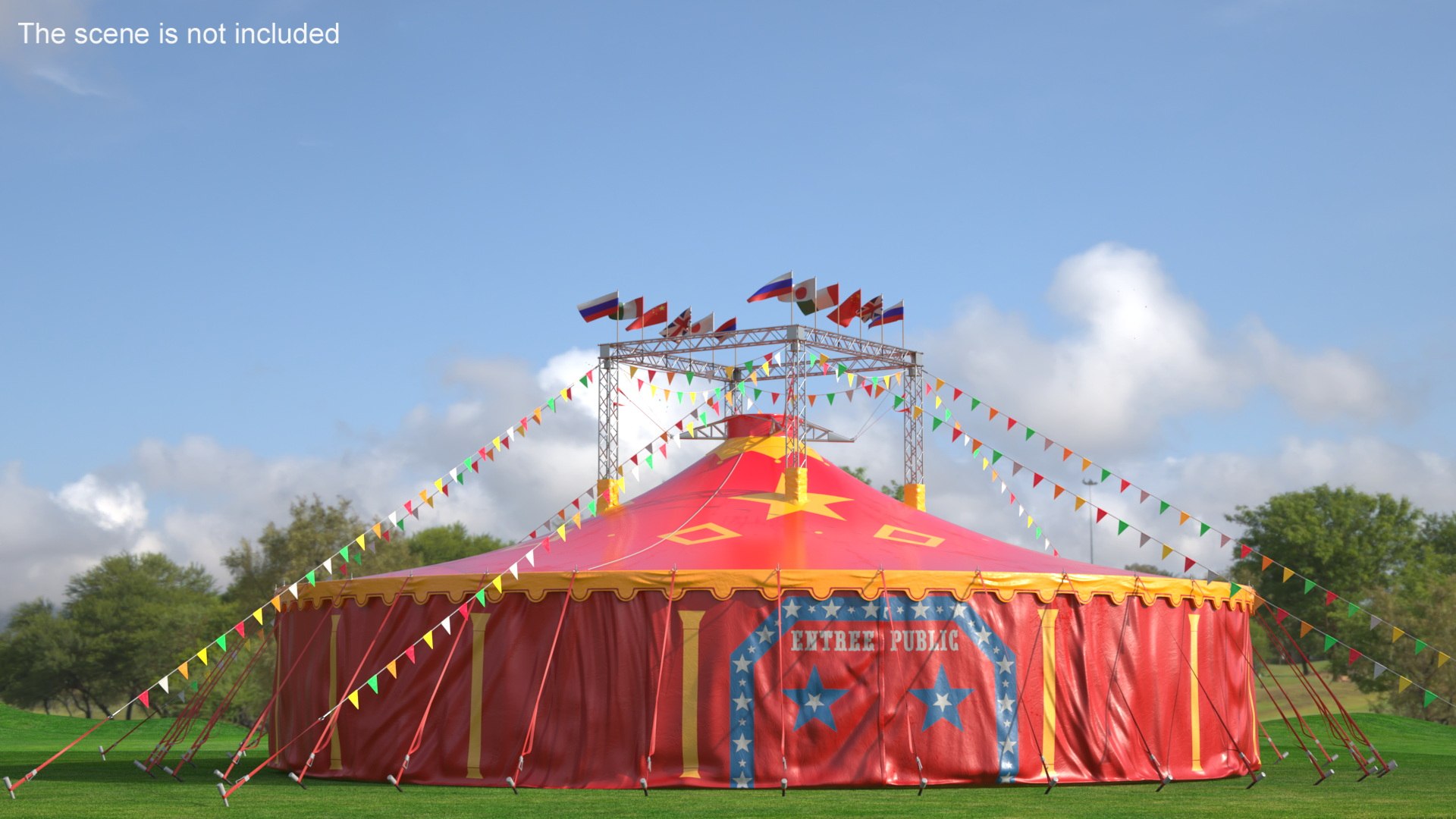 3D Model Amusement Park Circus Tent On Grass With Fur - TurboSquid 2295125