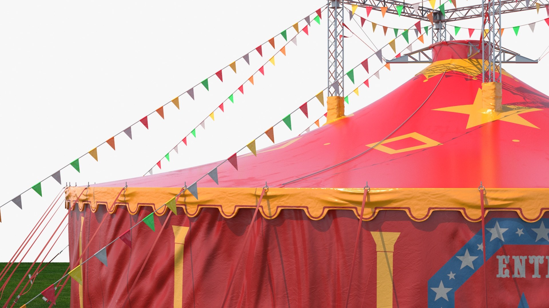 3D Model Amusement Park Circus Tent On Grass With Fur - TurboSquid 2295125