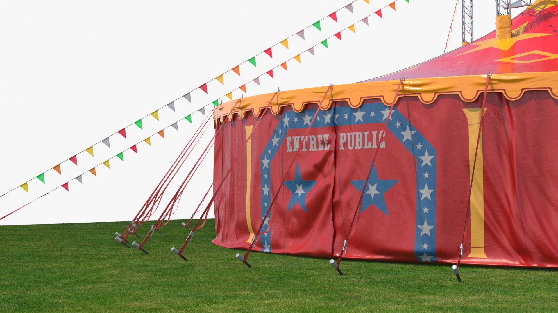 3D Model Amusement Park Circus Tent On Grass With Fur - TurboSquid 2295125