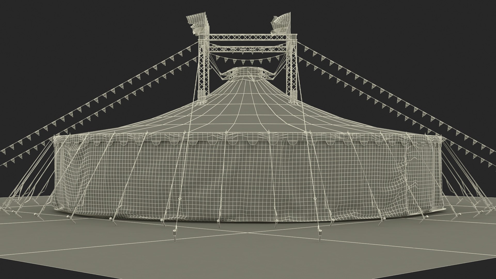 3D Model Amusement Park Circus Tent On Grass With Fur - TurboSquid 2295125