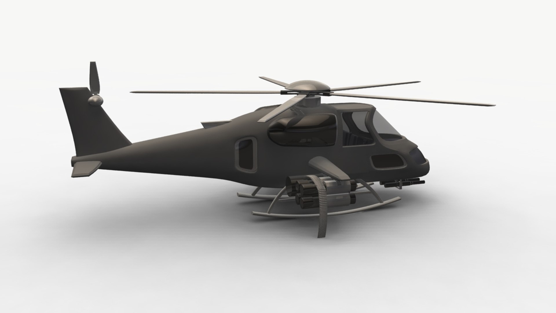 3d cartoon helicopter model