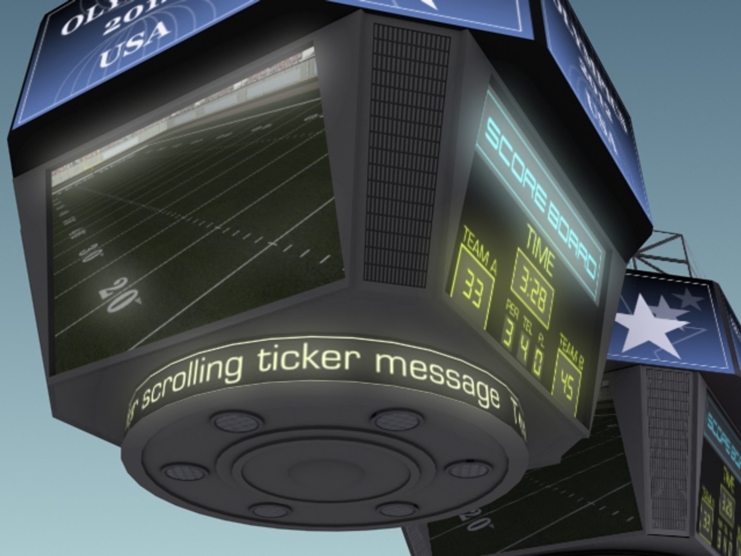 3ds Max Jumbotron Score Displays